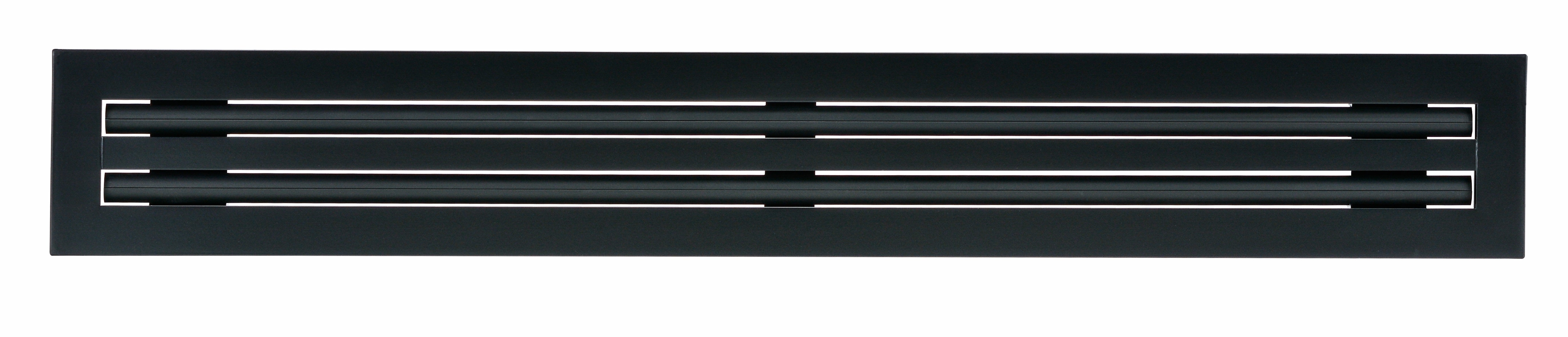 48" Linear Slot Diffuser Vent Cover (2 Slots - 19mm Openings) - Black ...